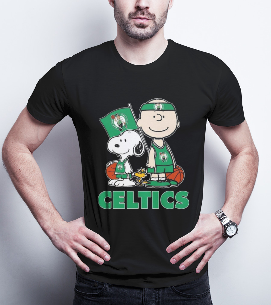Boston Celtics Snoopy Charlie Brown Peanuts Friends Basketball 2024 T-Shirt
