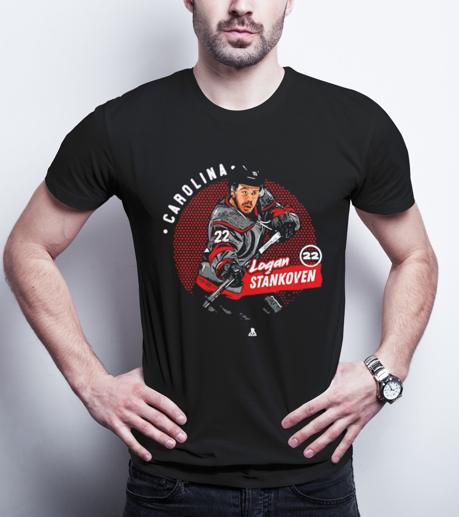 Logan Stankoven 22 Carolina Hurricanes Hockey Player Dots T-Shirt