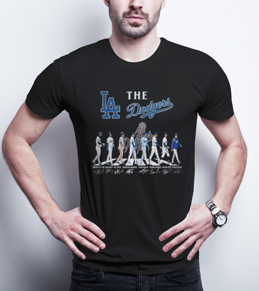 Los Angeles Dodgers Abbey Road MLB Baseball The Dodgers Signatures T-Shirt