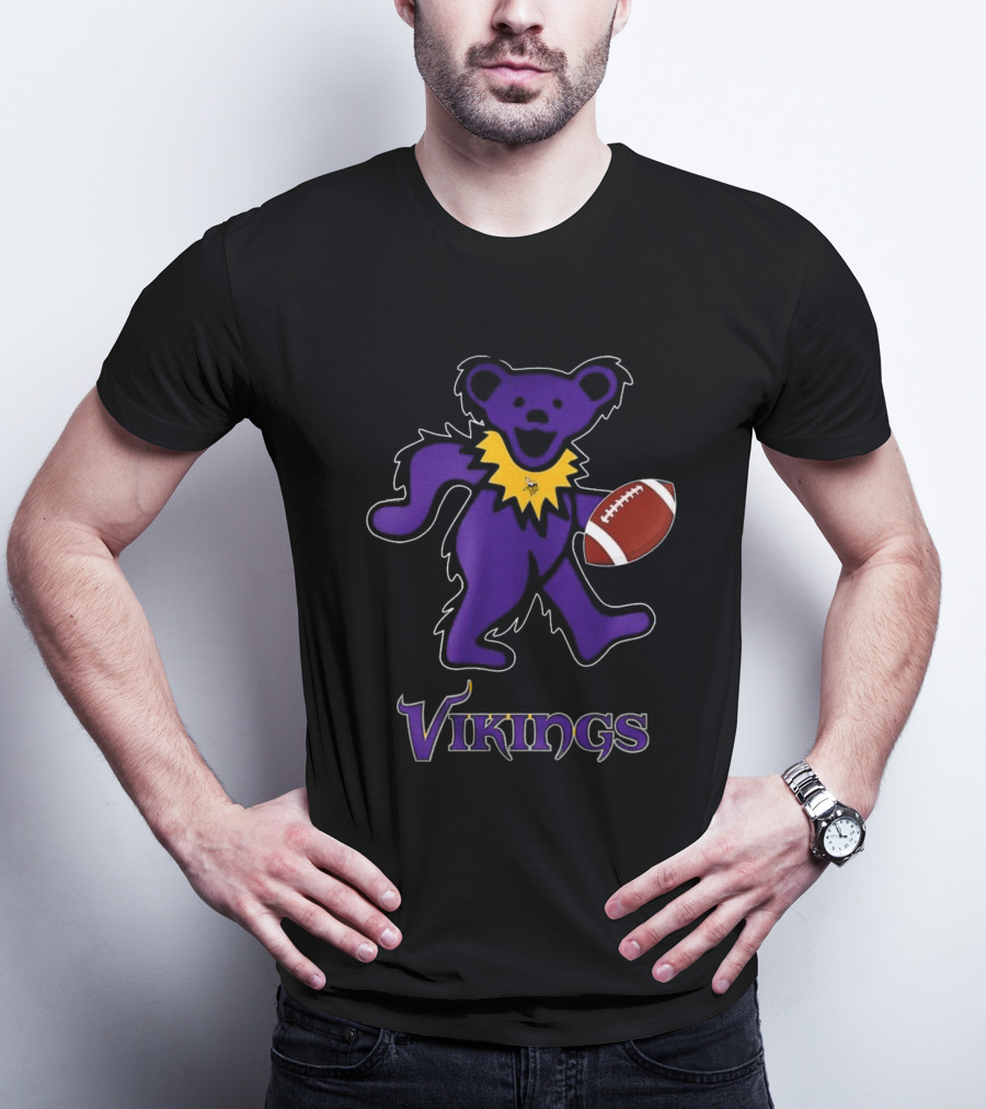 Minnesota Vikings Bear Grateful Dead Night Football 2024 T-Shirt