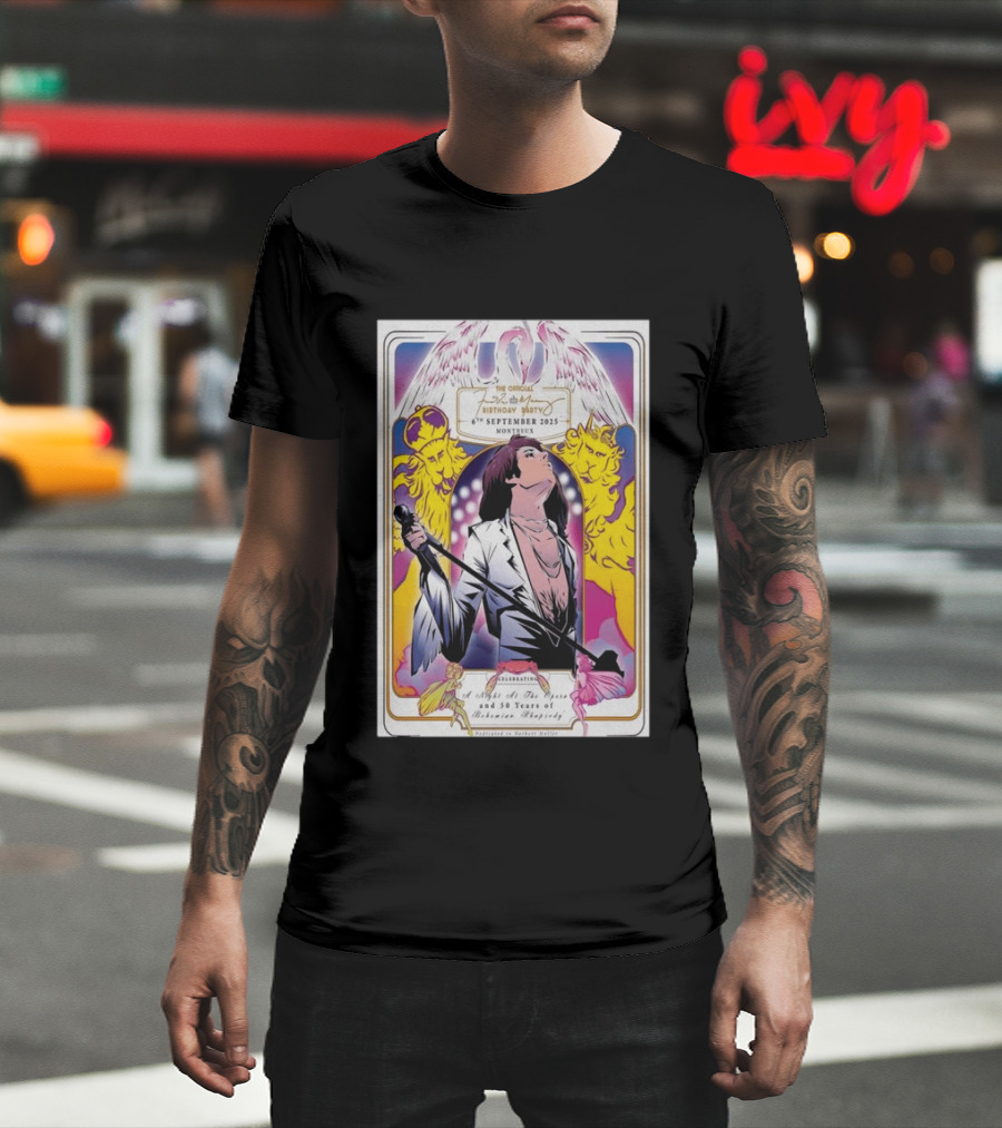 Freddie Mercury 79th Birthday Montreux 6th September 2025 50 Years Of Bohemian Rhapsody Celebration T-Shirt