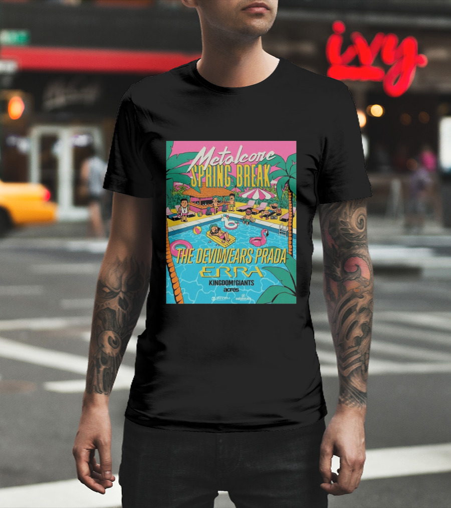 Metalcore Spring Break The Devil Wears Prada ERRA Kingdom Of Giants Acres Tour 2025 T-Shirt