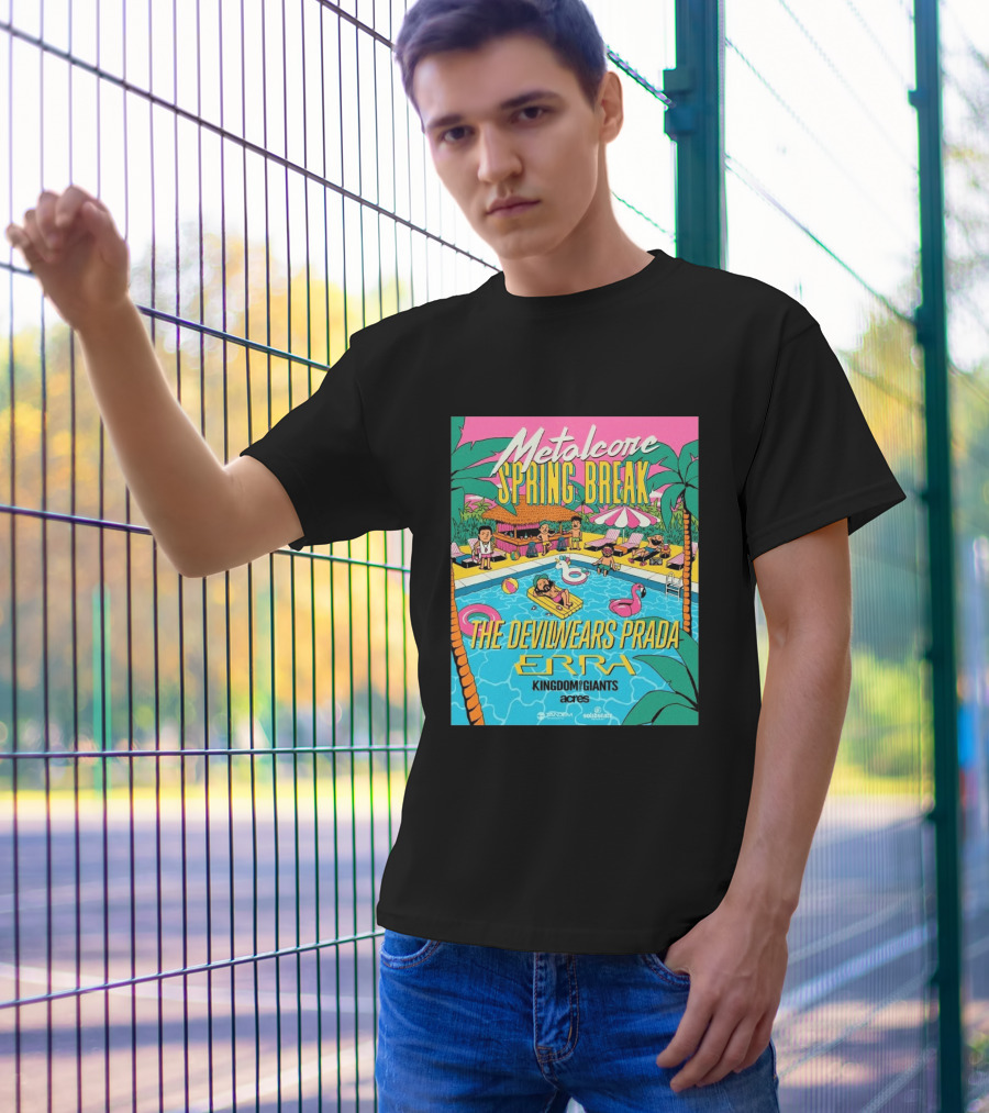 Metalcore Spring Break The Devil Wears Prada ERRA Kingdom Of Giants Acres Tour 2025 T-Shirt