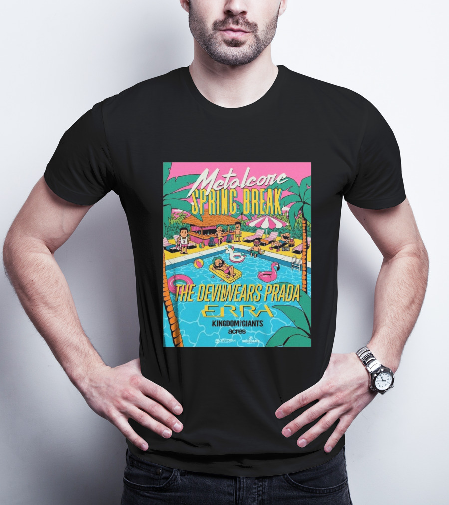 Metalcore Spring Break The Devil Wears Prada ERRA Kingdom Of Giants Acres Tour 2025 T-Shirt