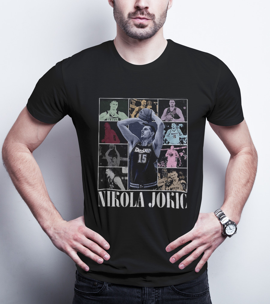 Nikola Jokic Denver Nuggets Basketball Collage T-Shirt