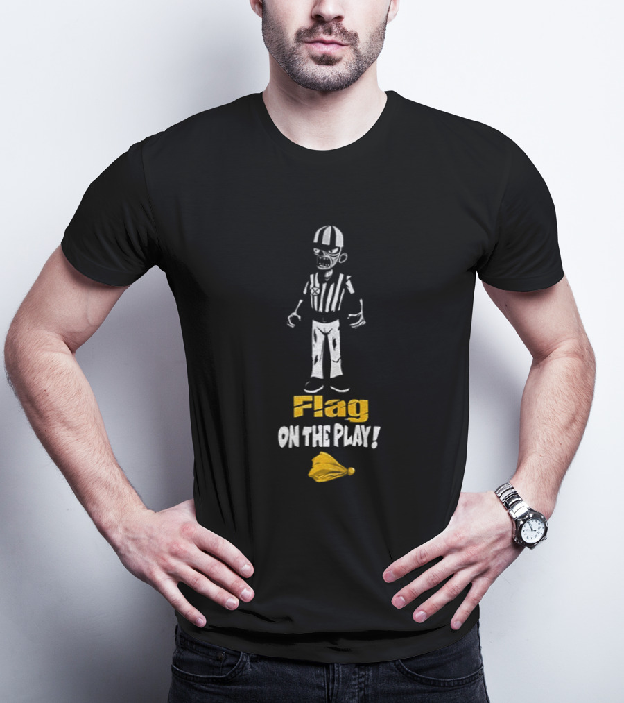 Zombie Referee Flag On The Play Halloween Humor T-Shirt