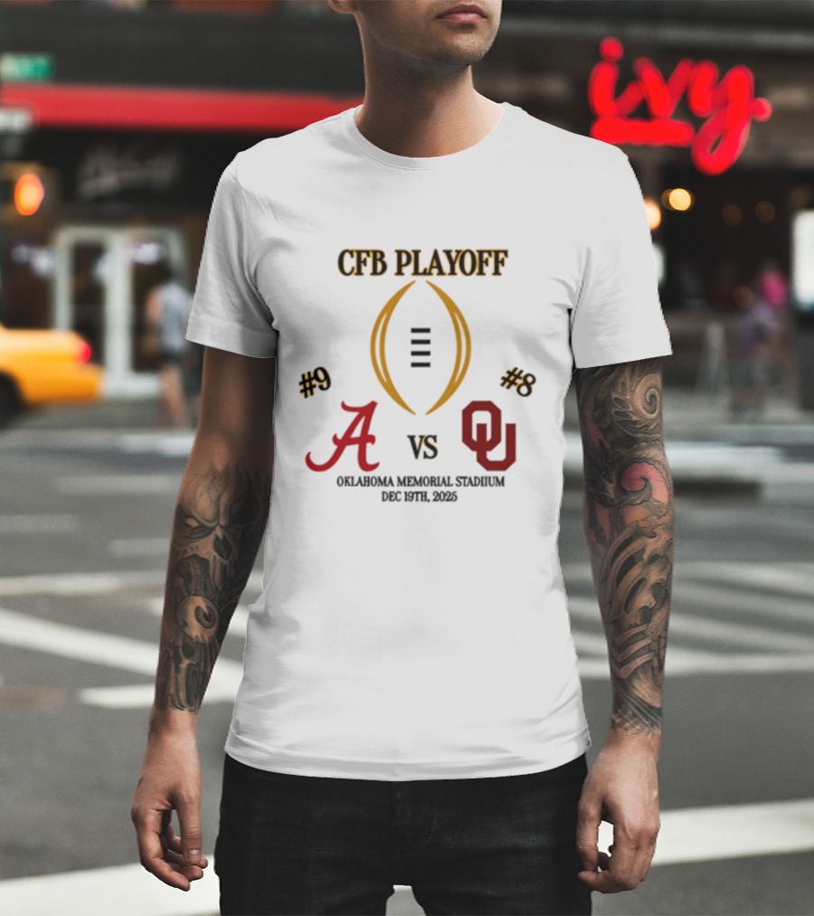 CFB Playoff Alabama Vs Oklahoma December 31 2025 Oklahoma Memorial Stadium T-Shirt