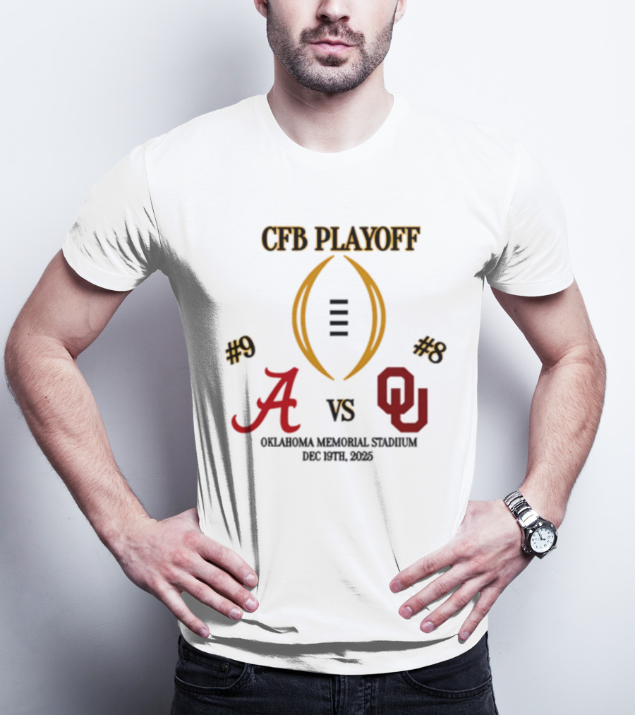 CFB Playoff Alabama Vs Oklahoma December 31 2025 Oklahoma Memorial Stadium T-Shirt