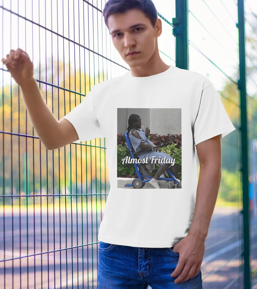 Almost Friday Offset Cigarette Wheelchair Vibes T-Shirt