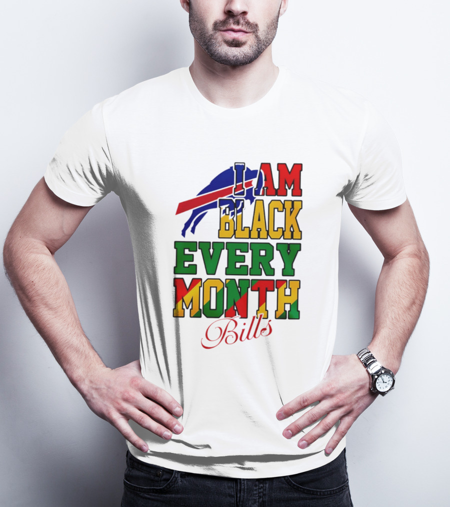 Buffalo Bills I Am Black Every Month Juneteenth Bills T-Shirt
