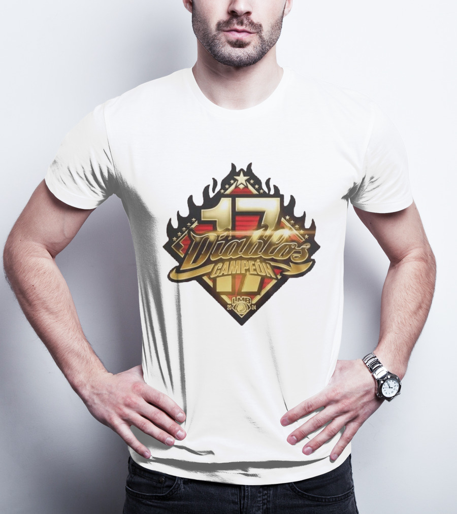 Diablos Rojos Del Mexico 17 Campeon LMB Serie Del Rey 2024 T-Shirt