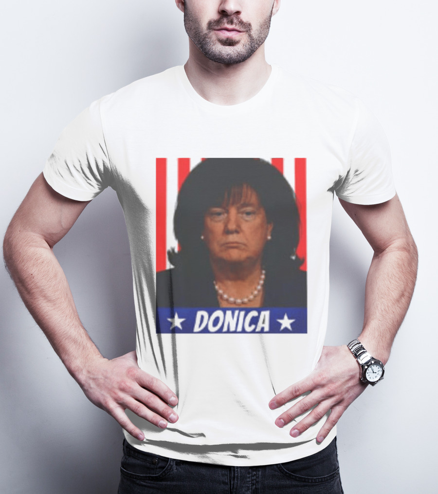 Donica Lewinsky 2025 Campaign Style Stars Red Stripes T-Shirt