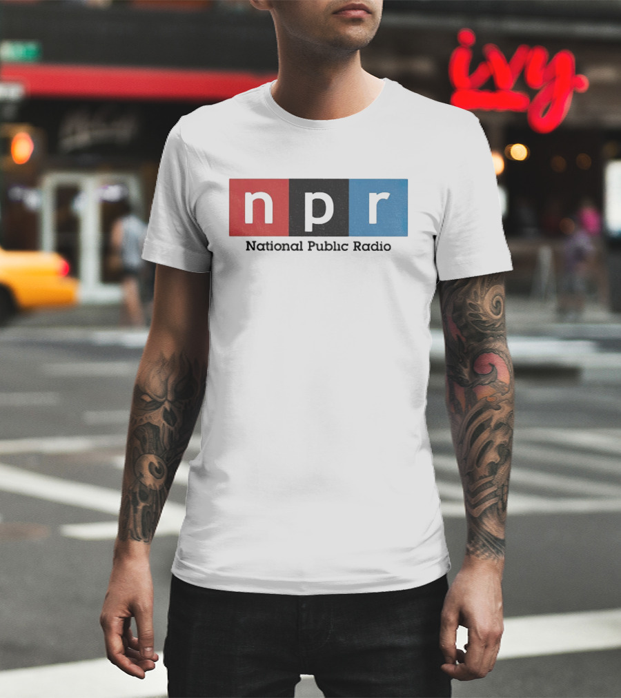 NPR National Public Radio Iconic Logo Red Black Blue T-Shirt