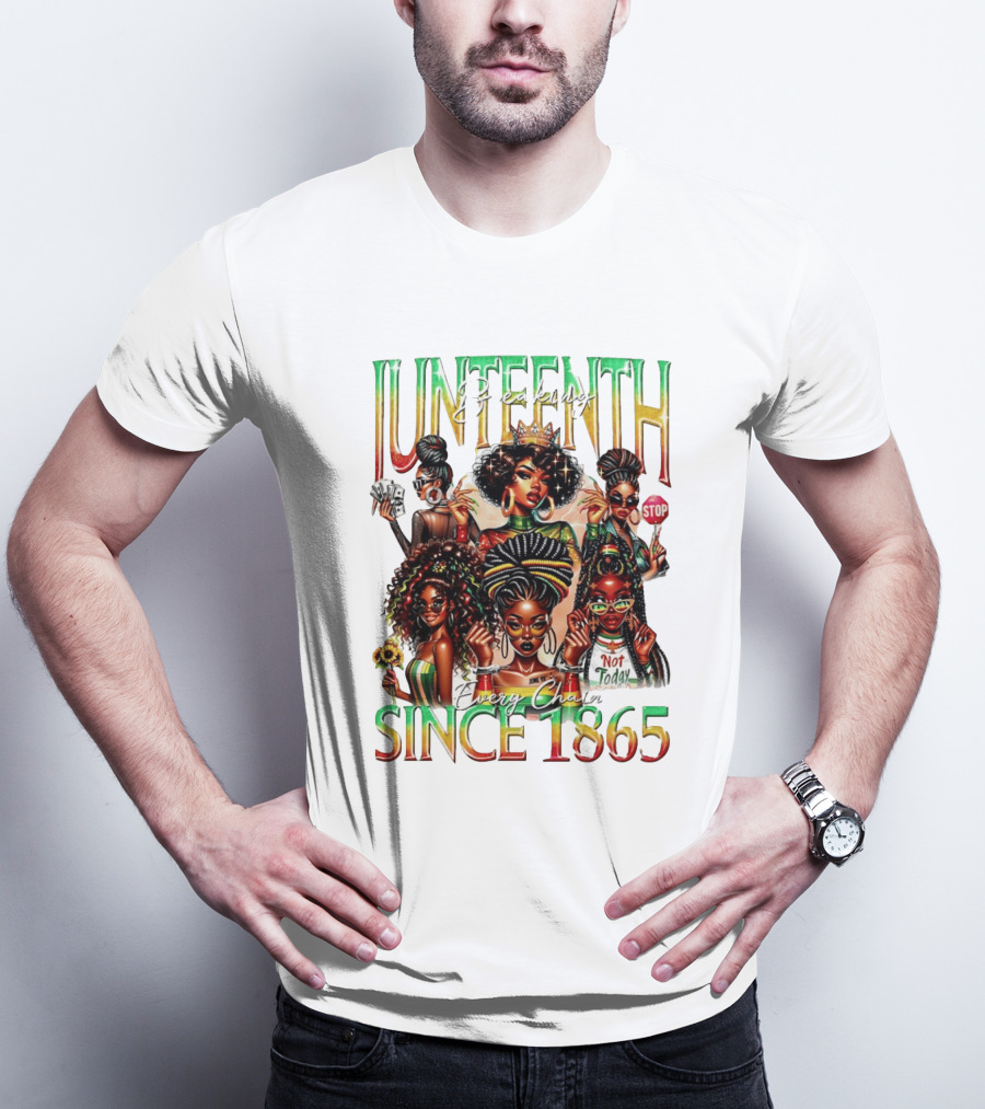 Juneteenth Breaking Every Chain Black Girl Since 1865 T-Shirt