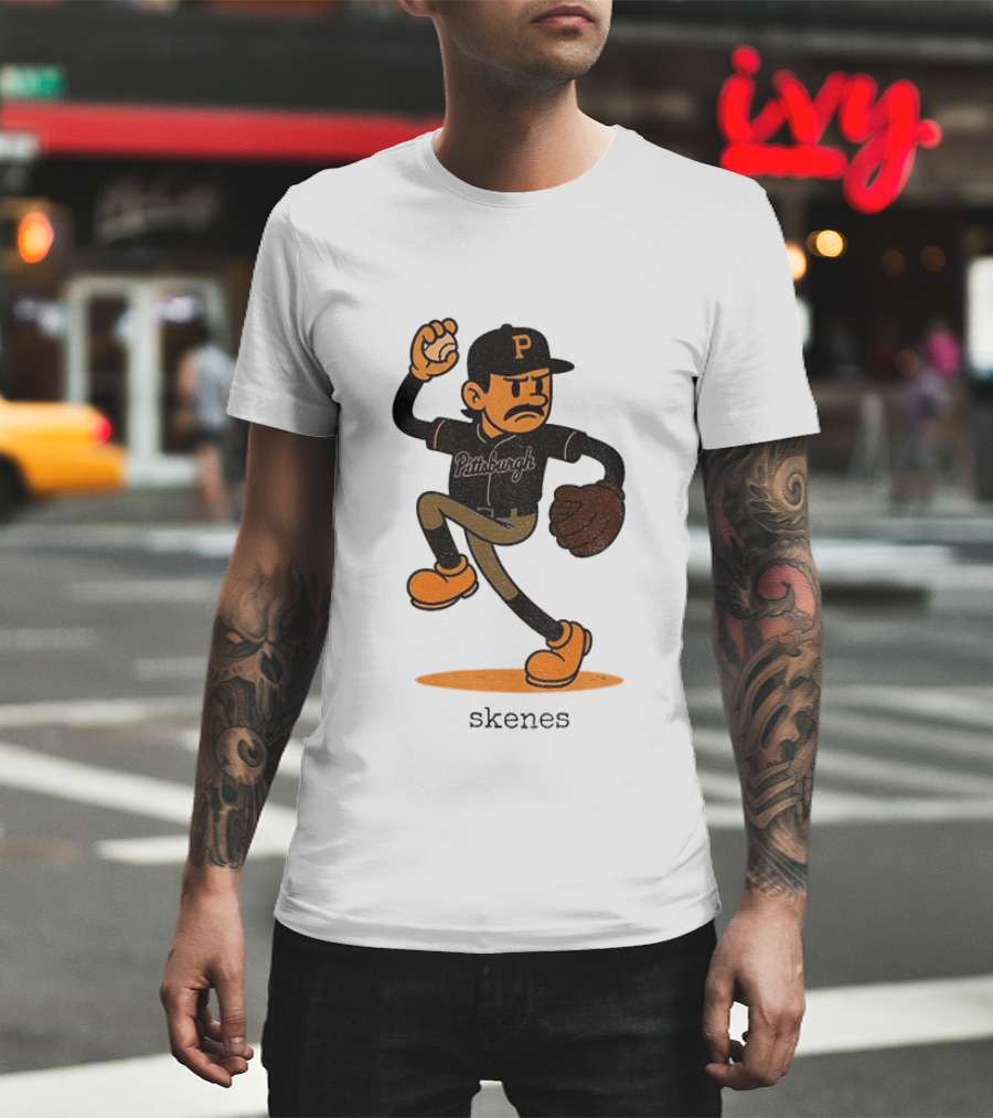 Paul Skenes Pittsburgh P Baseball MLB Cartoon Skenes T-Shirt