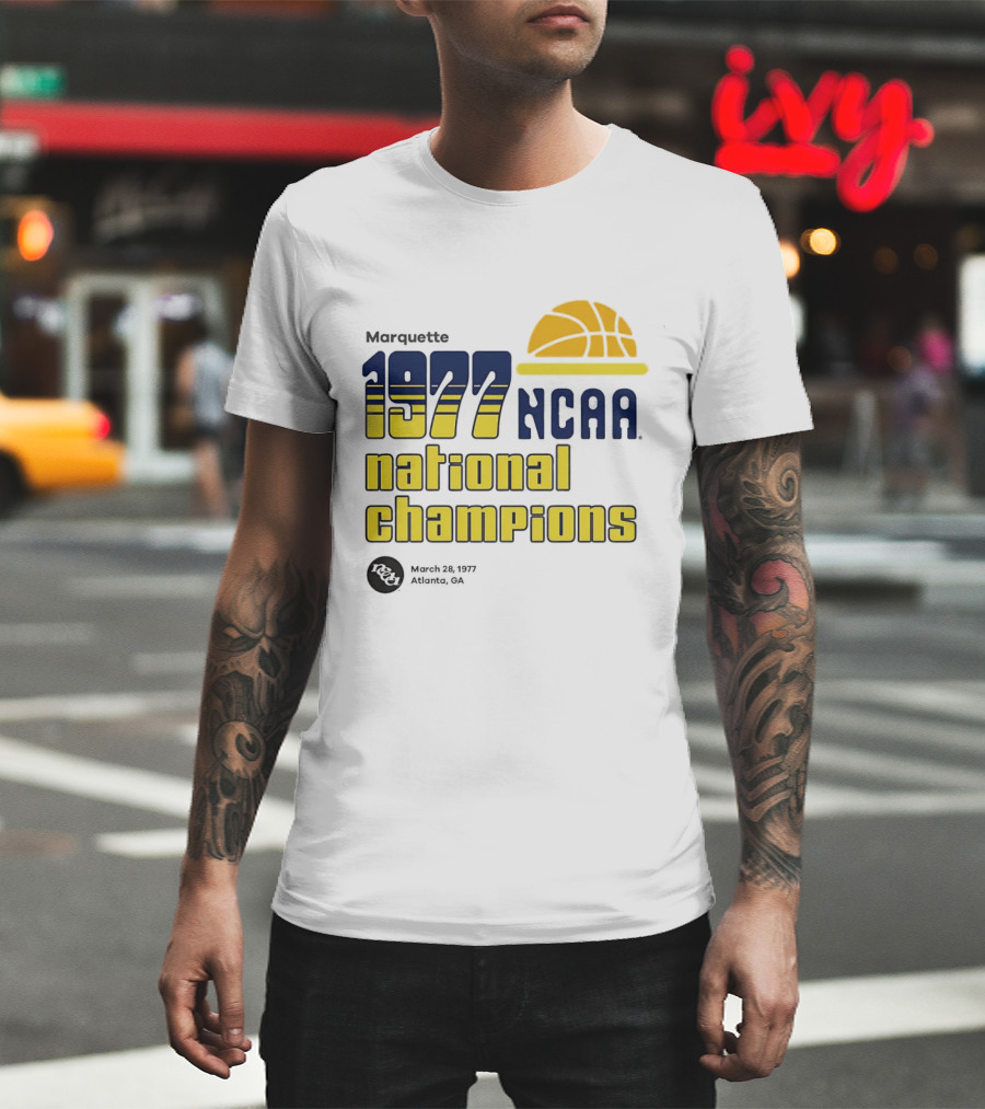 Marquette 1977 NCAA National Champions Basketball March 28_ASTRO_NY T-Shirt