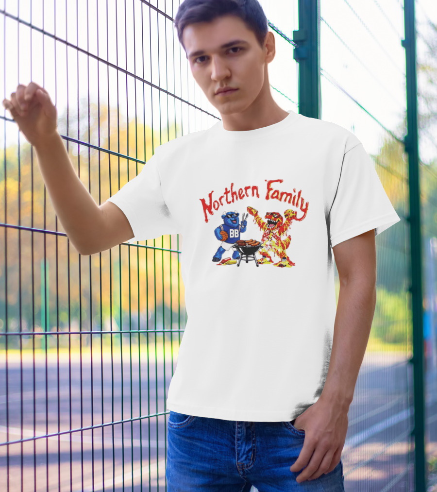 Northern Family BBQ Fun With Raptors And Buffalo Bills T-Shirt