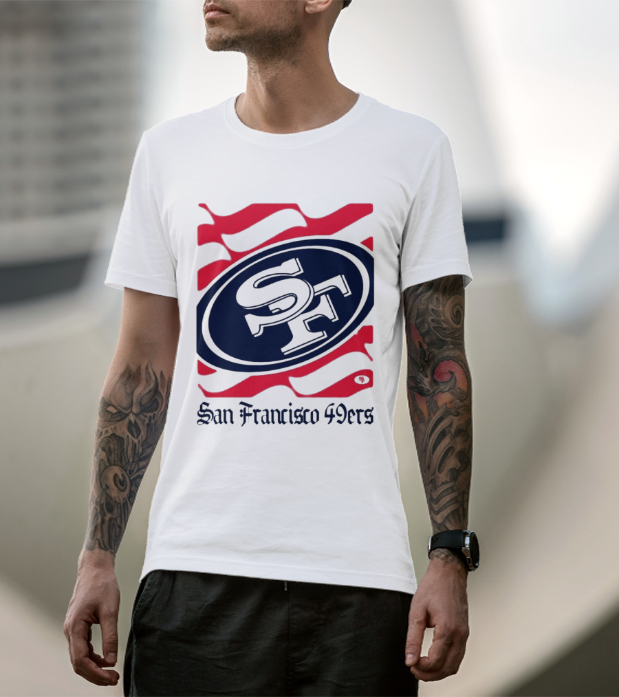 San Francisco 49ers SF Flag Heritage Wordmark T-Shirt