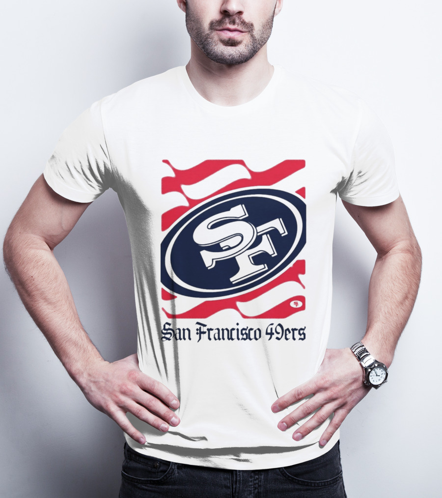 San Francisco 49ers SF Flag Heritage Wordmark T-Shirt