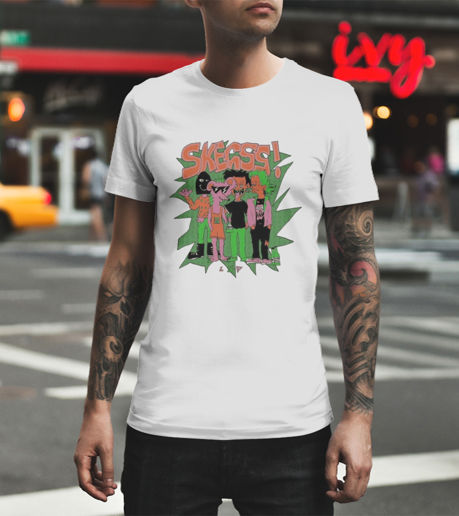 Skegss LSD Irvine Cartoon Characters Green T-Shirt
