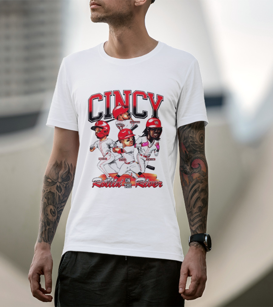 Cincy Spencer Steer Matt McLain Elly De La Cruz Tyler Stephenson Rollin' On The River T-Shirt