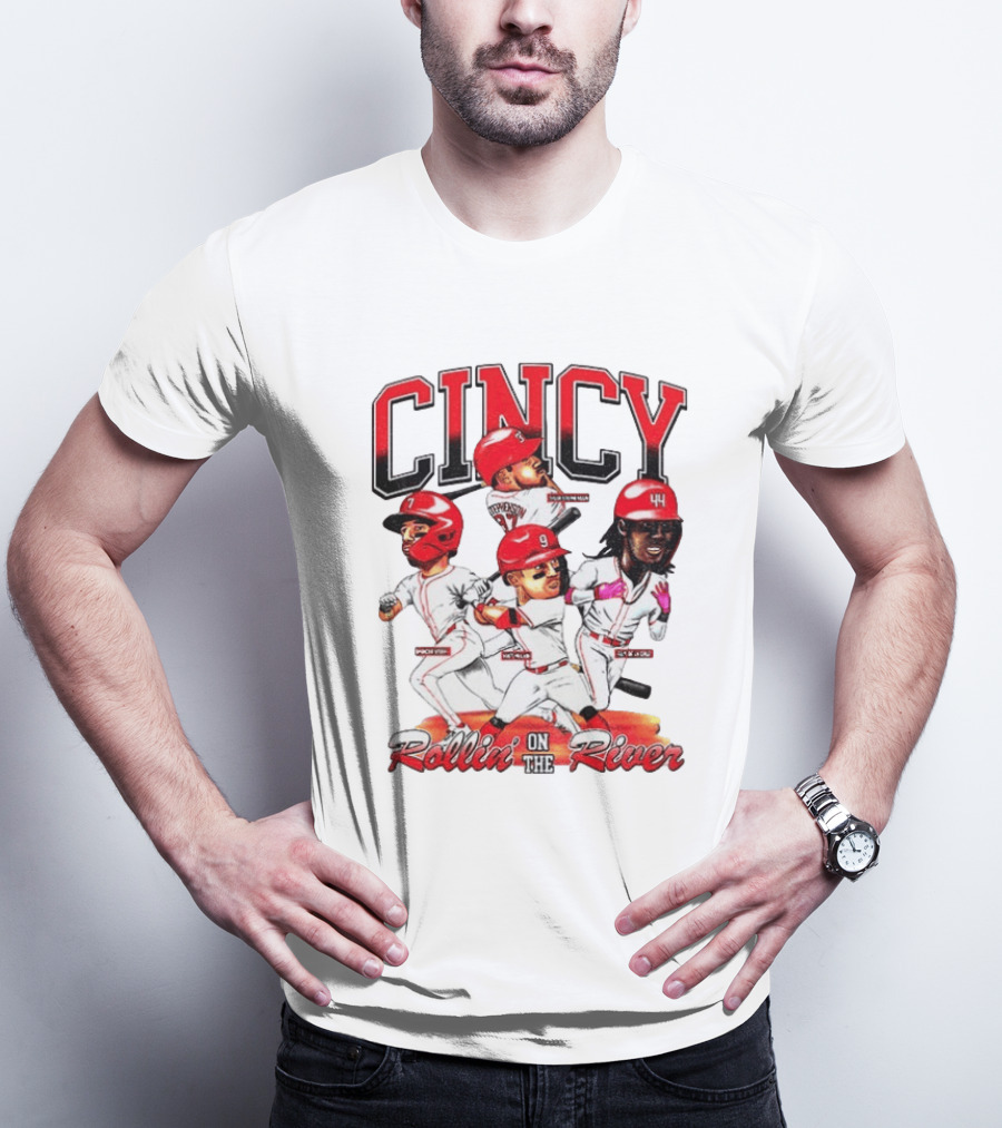 Cincy Spencer Steer Matt McLain Elly De La Cruz Tyler Stephenson Rollin' On The River T-Shirt