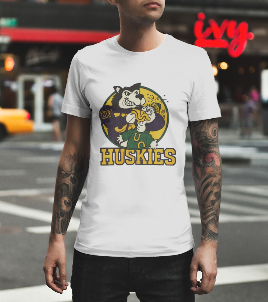 UW Huskies Vs Oregon Ducks Rivalry Football Showdown T-Shirt