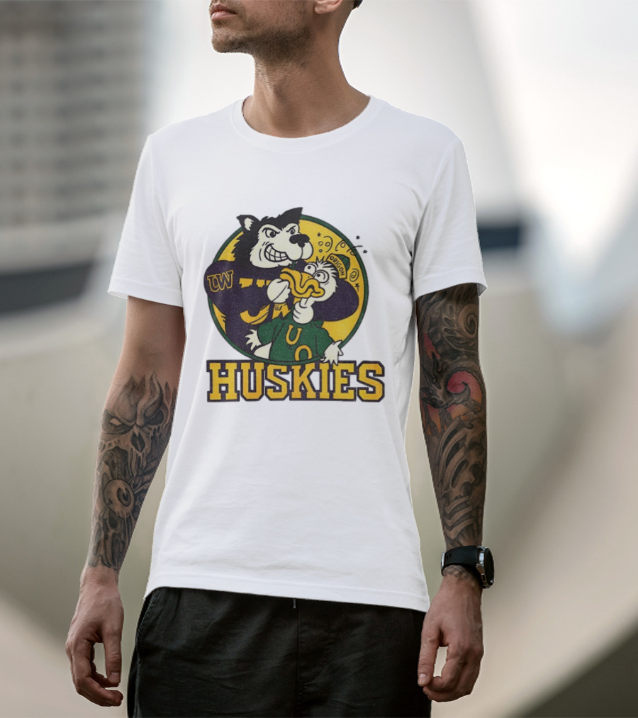UW Huskies Vs Oregon Ducks Rivalry Football Showdown T-Shirt