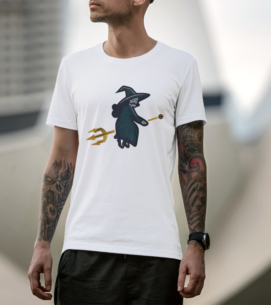 Witches Rally Seattle Mariners MLB Baseball 2025 Cartoon Trident Broomstick T-Shirt