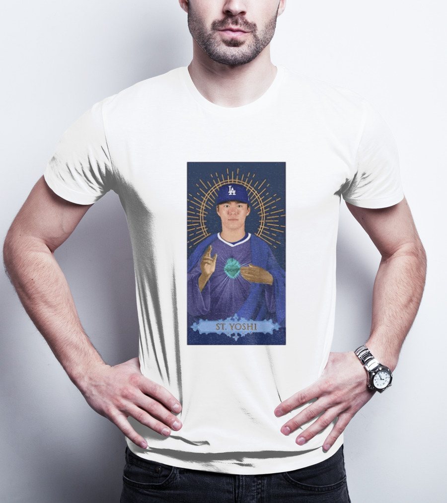 Yoshinobu Yamamoto Dodgers St. Yoshi Halo Icon MLB T-Shirt