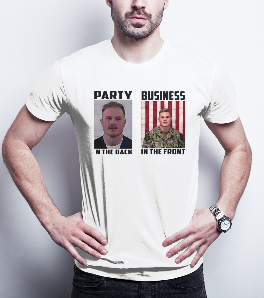 Party In The Back Business In The Front Zach Bryan U.S. Navy T-Shirt