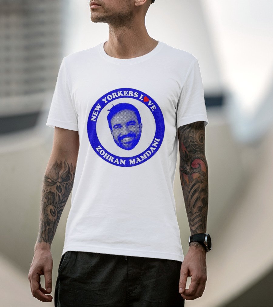 New Yorkers Love Zohran Mamdani Big Head Circular T-Shirt