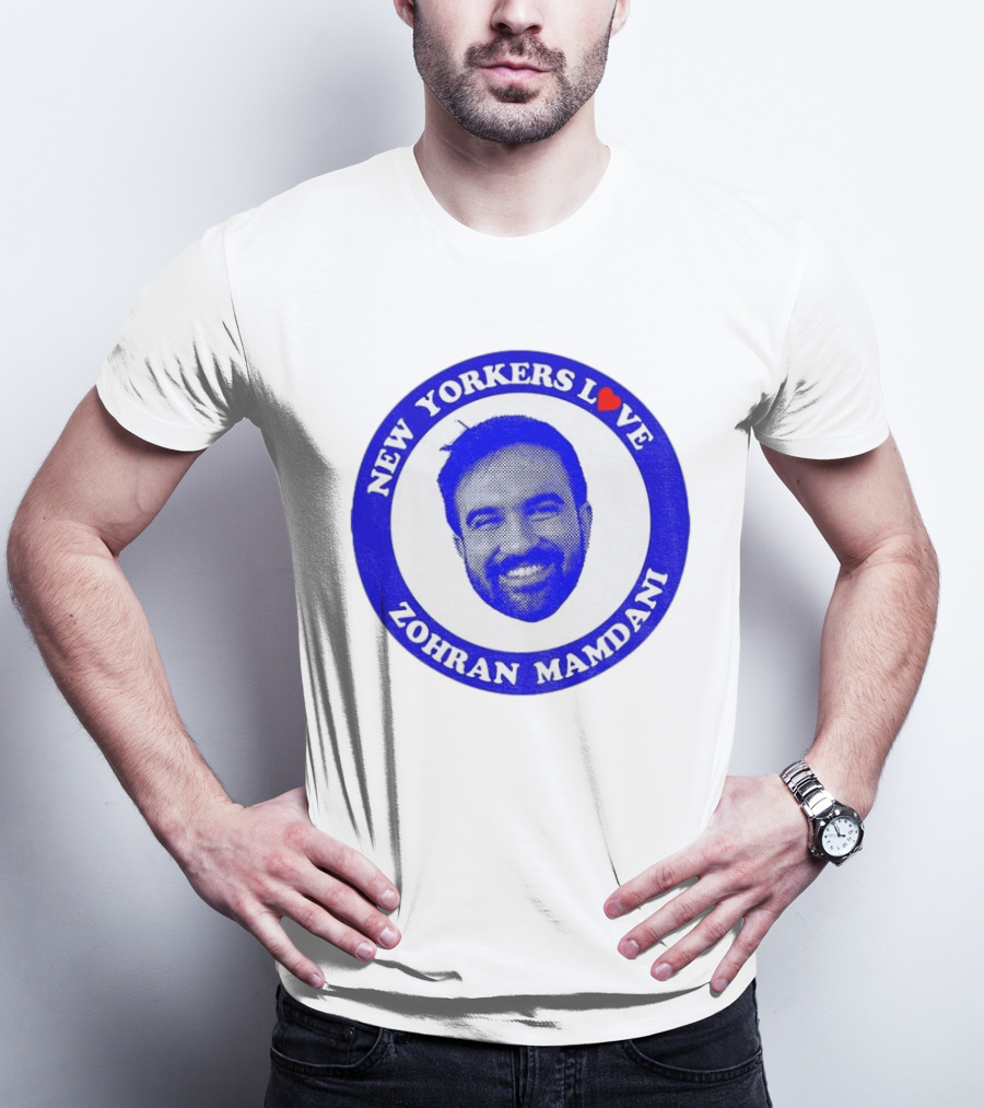 New Yorkers Love Zohran Mamdani Big Head Circular T-Shirt