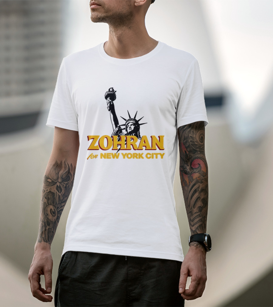 Zohran And Statue Of Liberty New York City Showdown T-Shirt
