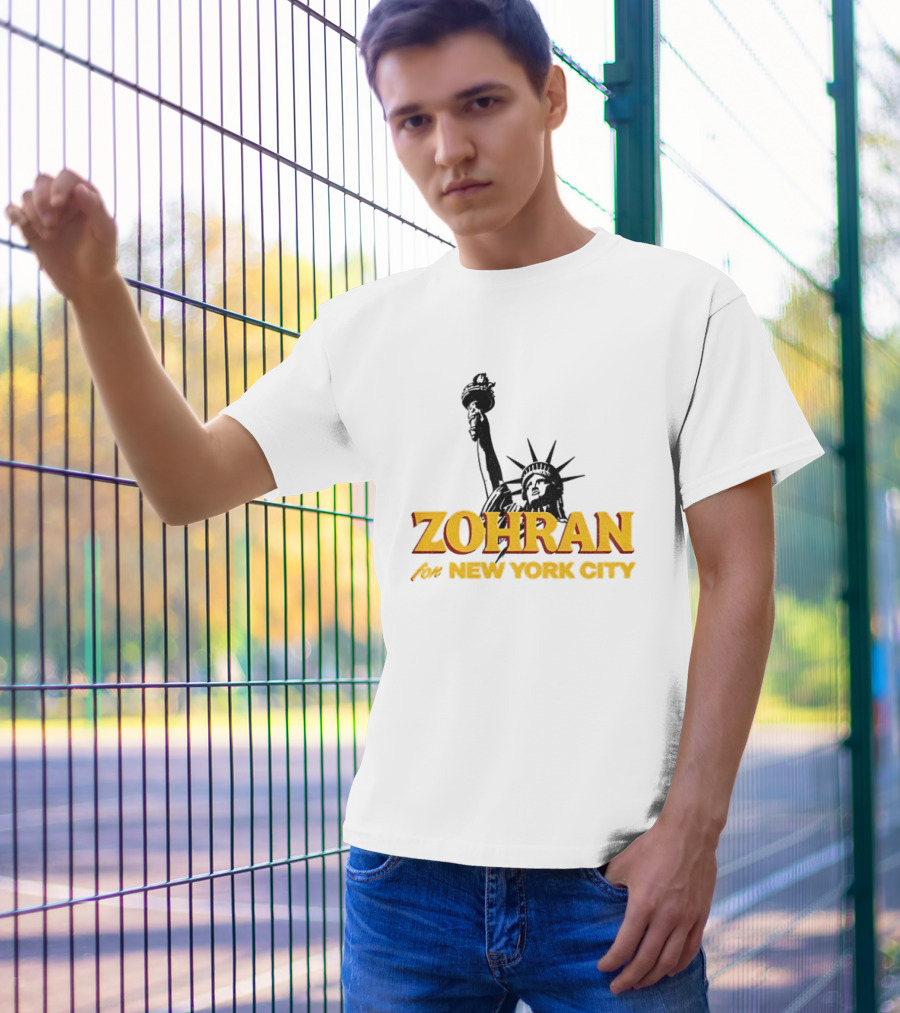Zohran And Statue Of Liberty New York City Showdown T-Shirt