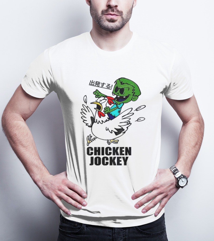 Zombie Chicken Jockey Exclamation Anime T-Shirt