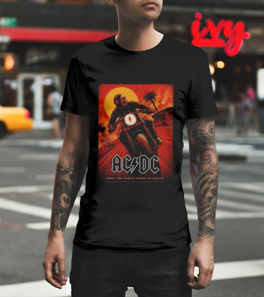 ACDC PWR Up Tour August 1 2026 Allegiant Stadium Las Vegas NV Event T-Shirt
