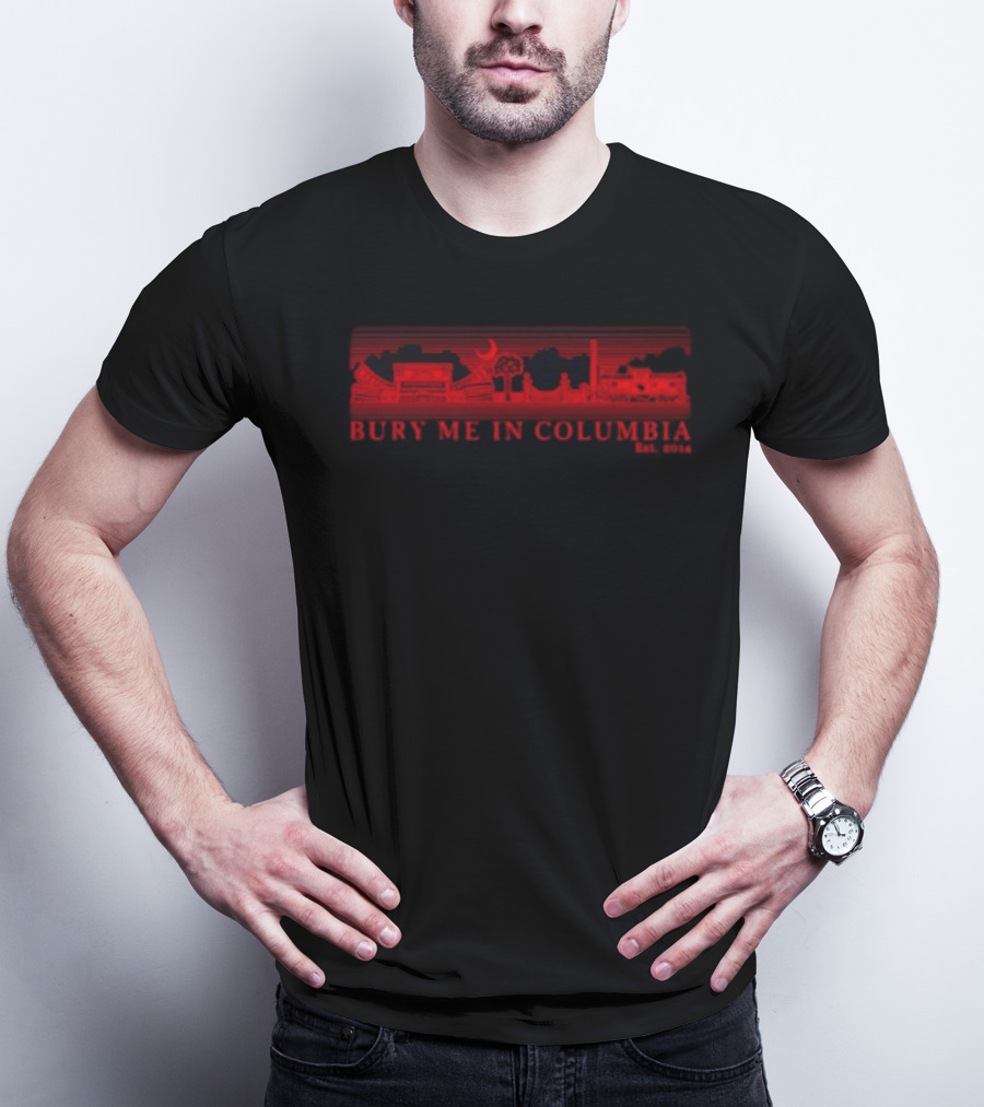 Bury Me In Columbia City Skyline Est 2014 Moon And Trees T-Shirt