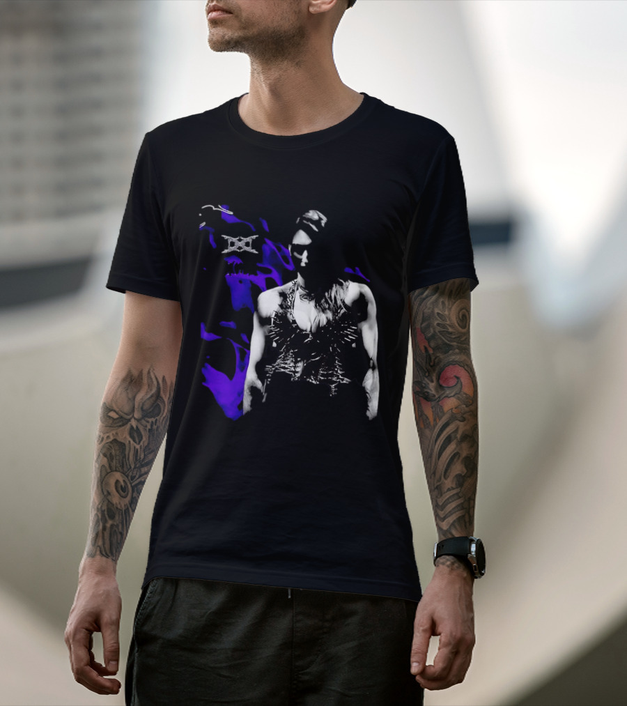 Ken Carson Rhea Ripley WWE Spiked Outfit Collage With Abstract Purple Accents T-Shirt