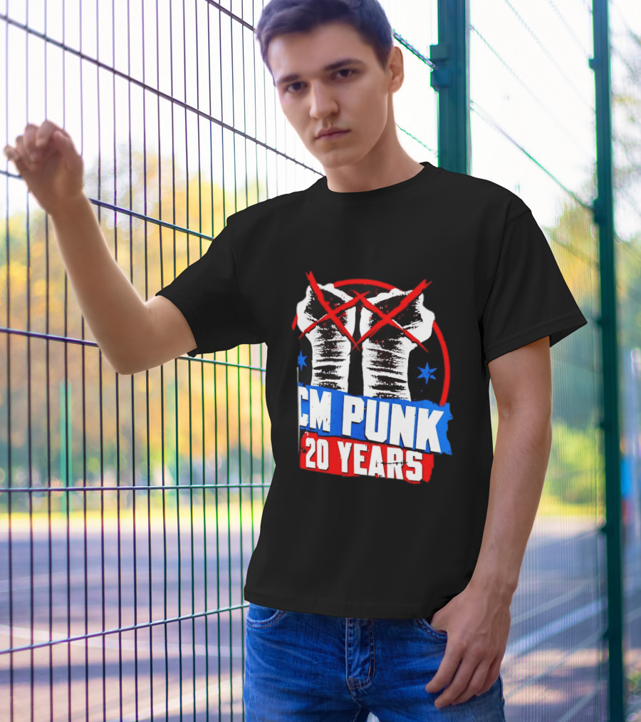 CM Punk 20 Years WWE Fists T-Shirt