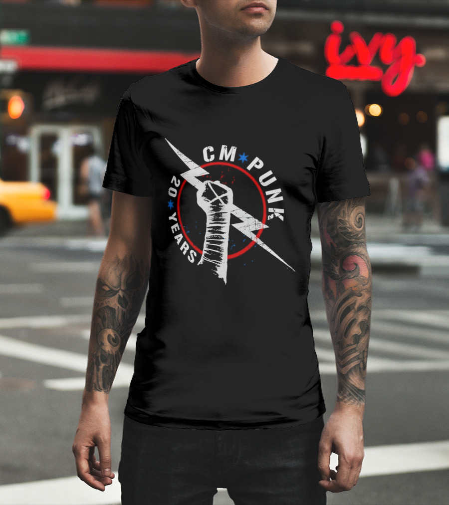 CM Punk 20 Years Lightning Fist WWE T-Shirt