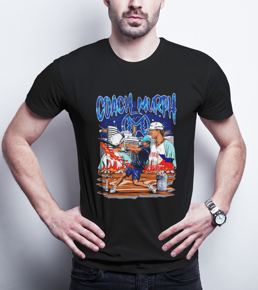 Coach Murph Baseball Training Batting Practice Urban City Flames Philippine Flag T-Shirt