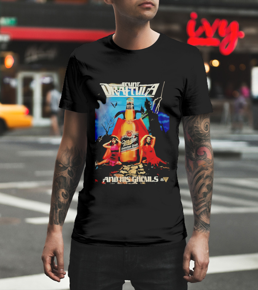 Count Draftula Miller Genuine Draft Beer And His Ghouls T-Shirt