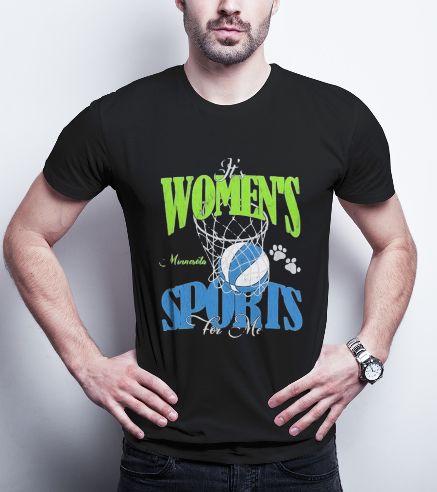 Minnesota Lynx It's Women's Sports For Me Basketball Paw Print T-Shirt