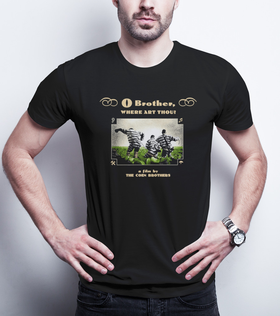 O Brother Where Art Thou A Film By The Coen Brothers With Iconic Striped Prisoners Scene T-Shirt