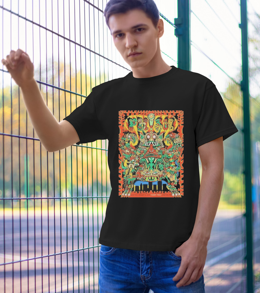 Phish Fenway Park Boston July 31 August 1 2026 Colorful Monster T-Shirt