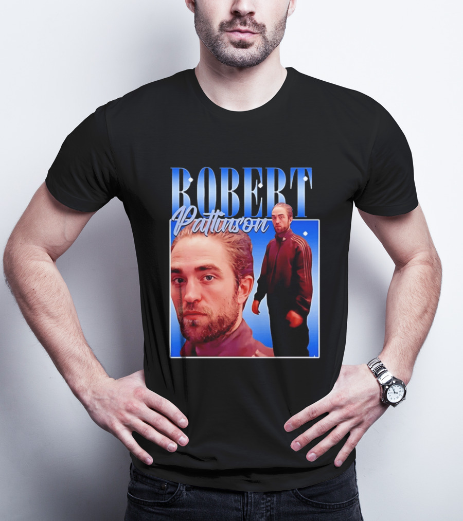 Robert Pattinson Standing Meme Blue Adidas Tracksuit T-Shirt