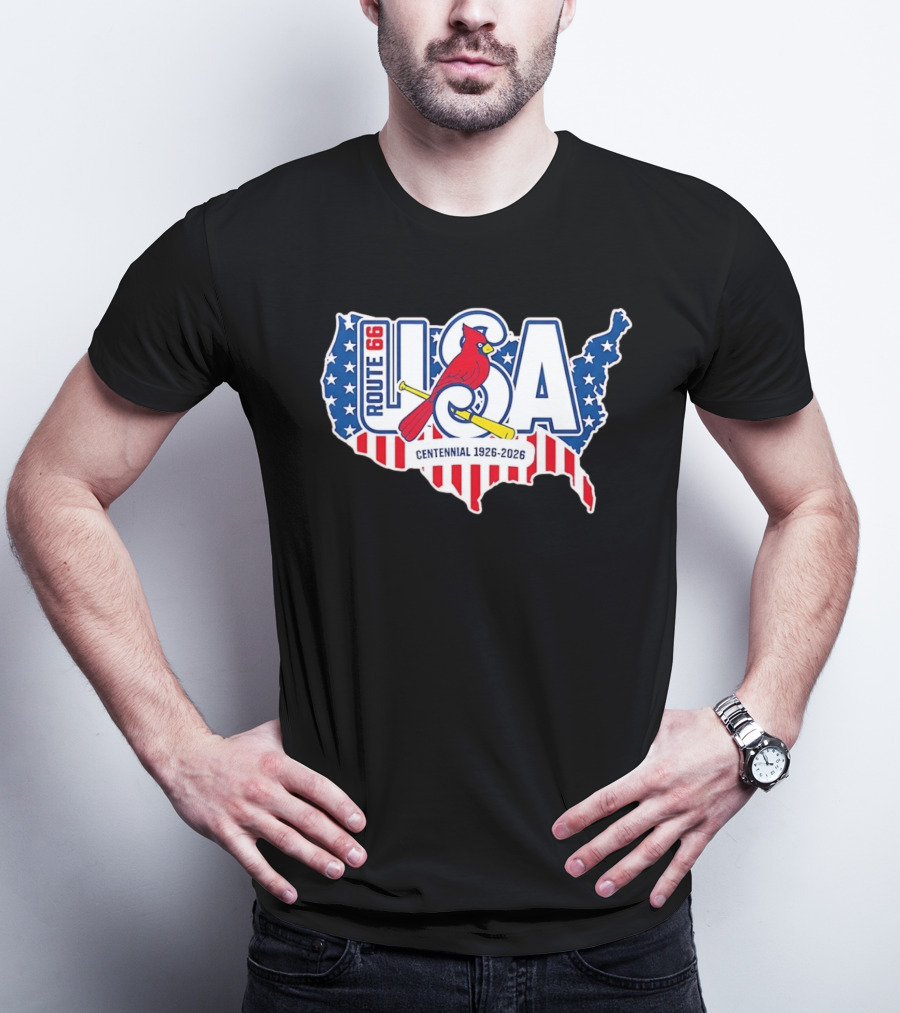 Route 66 USA Centennial 1926 2026 Springfield Cardinals T-Shirt