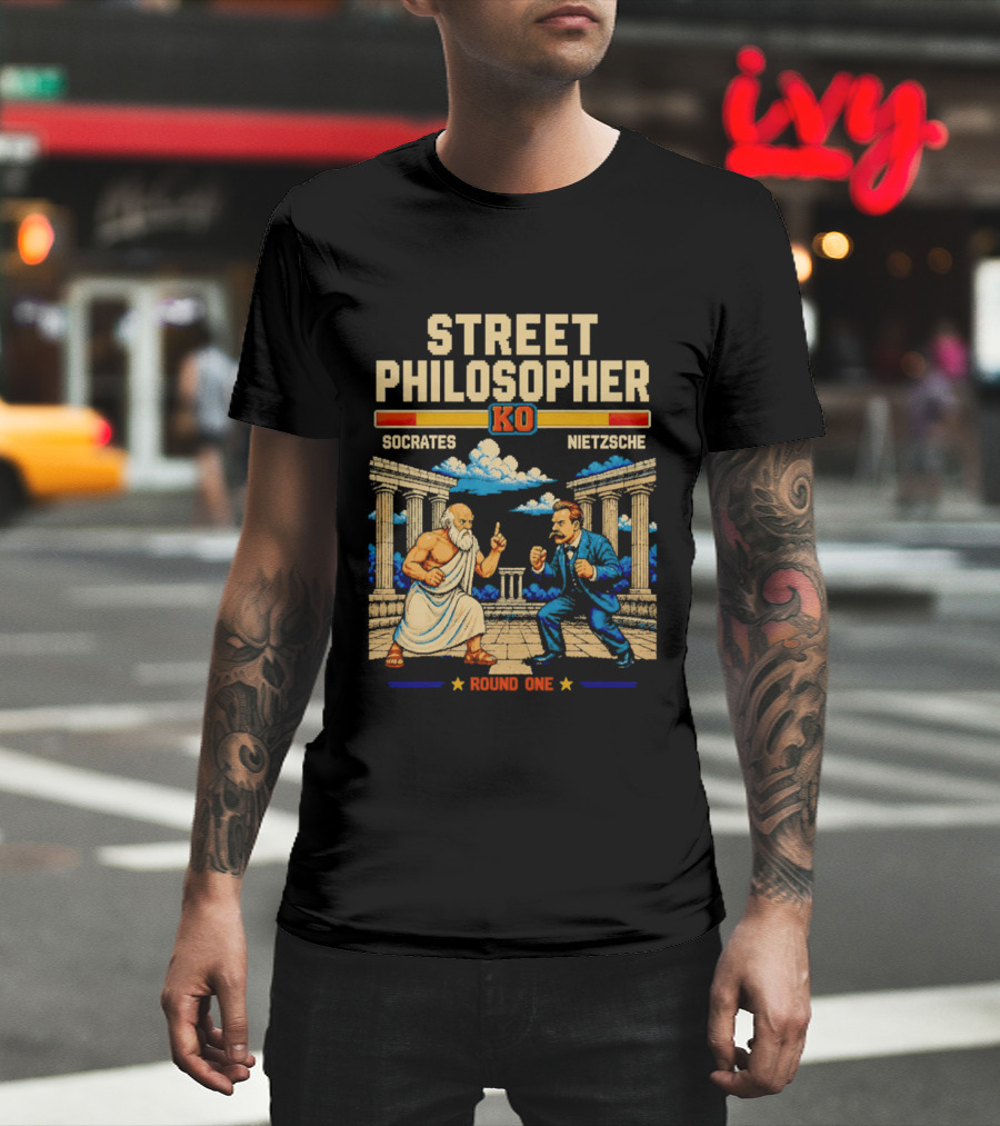 Street Philosopher KO Socrates Nietzsche Round One Colosseum Showdown T-Shirt