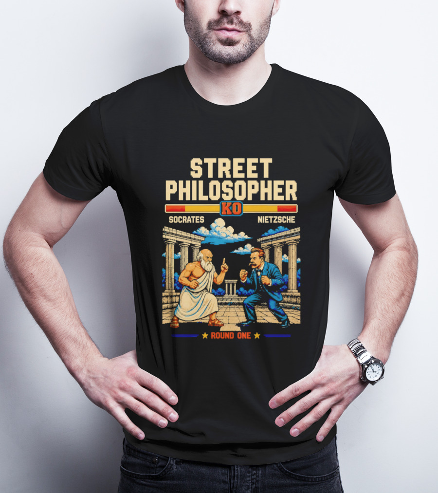 Street Philosopher KO Socrates Nietzsche Round One Colosseum Showdown T-Shirt